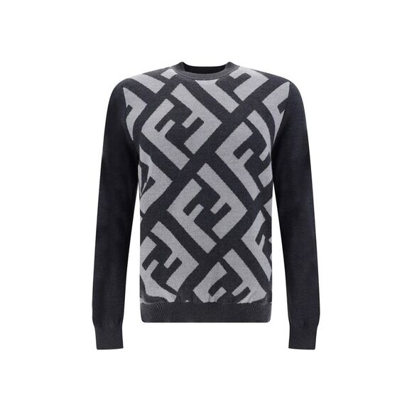 Fendi | Sweaters | Fendi Ff Knit Sweater Pullover Men Grey | Poshmark